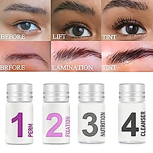 Brow Lamination Kit 4 in 1 | Black, SUNSENT Lash Lift Kit Eyelash Lift Kit, Instant Eyelash and Eyebrow Quick Perm Lift For Eyelash Growth 12-weeks Long Lasting, KERATIN Safe Use for Home Salon