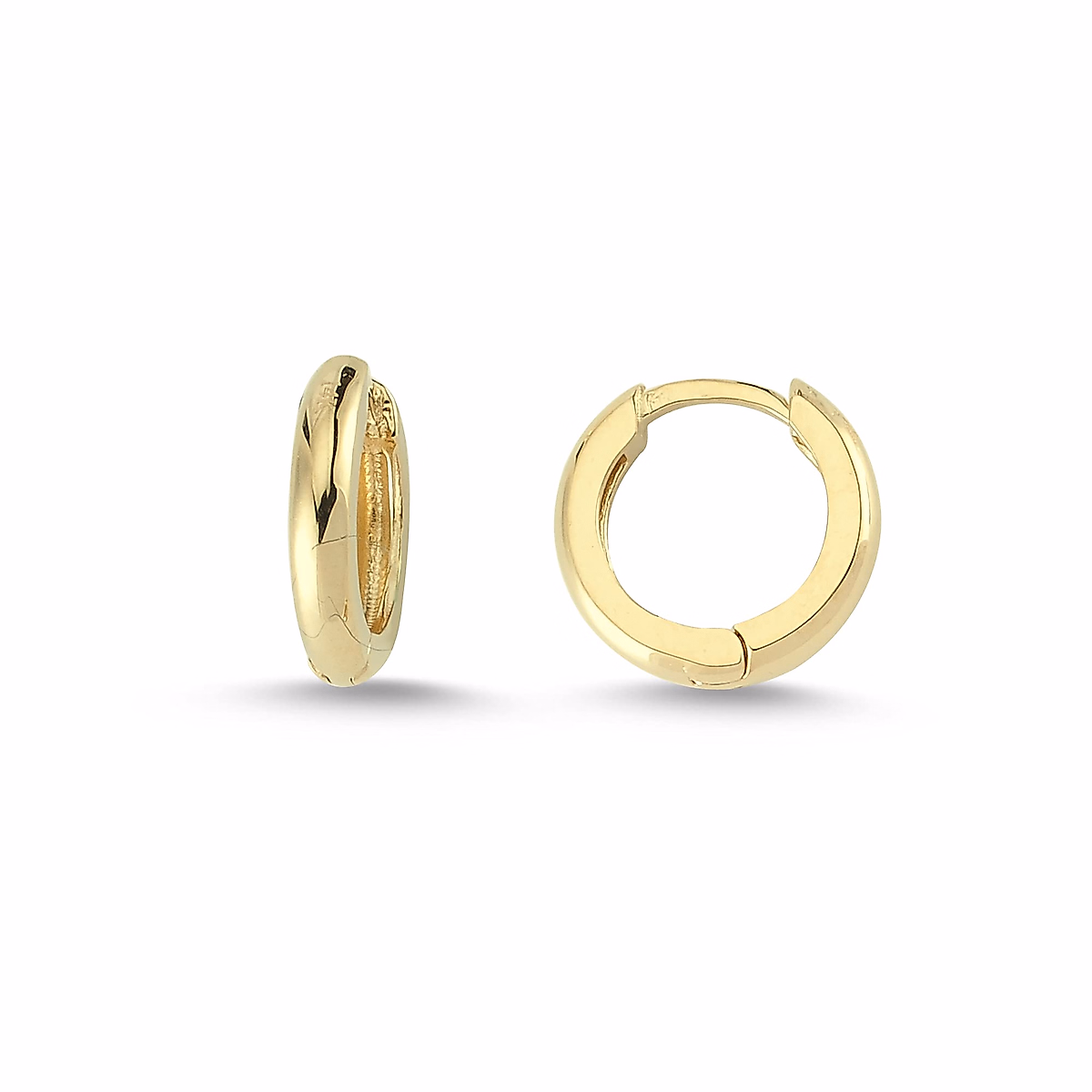 Jewelryist 14k Yellow Solid Gold Endless Huggie Hoop Sleeper Earrings for Women