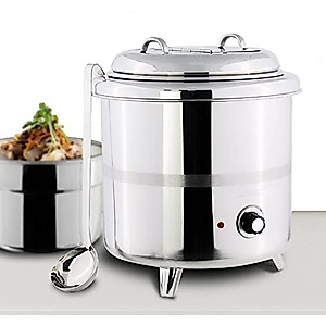 ANSNAL Stainless Steel Commercial Grade Soup Kettle, 380 W Portable Food Soup Kettle Warmer with Inner Tank, for Buffet, Restaurant, Party, Event, and Catering