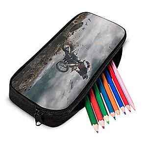 KXZOYLM Dirt Bike Backpack for Kids Cool Motorcycle School Backpacks 3 Pieces Set School Bookbag with Lunch Bag And Pencil Case Casual Motorcycle Vehicle Shoulder Bag for Teen Boys Girls