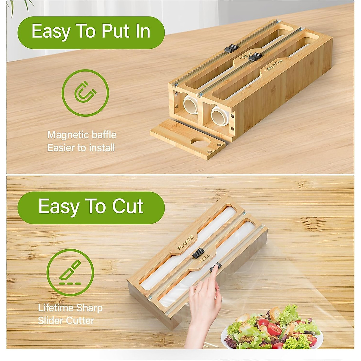 KOCWELL 2 Tier Under Sink Organizer and Under Sink Mat 34" x 22" Set, Sliding Under Bathroom Cabinet Storage Drawer Organizer with Hooks, Hanging Cup, Multi-purpose Under Sink Shelf Organizer