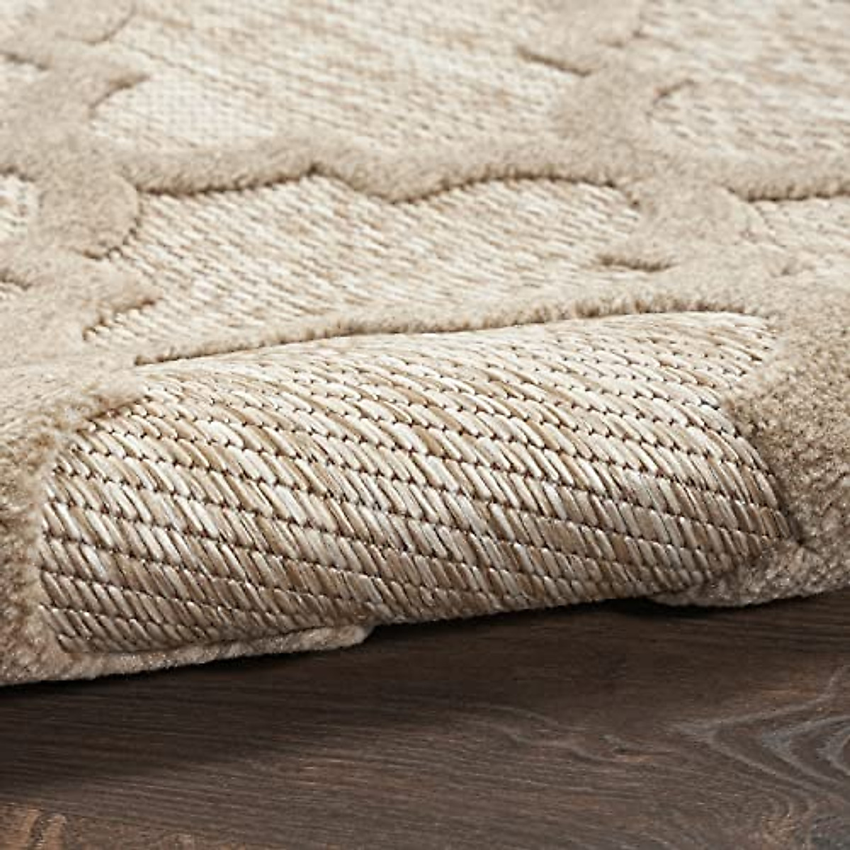 Nourison Easy Care Moroccan Natural Beige 5' x 7' Area -Rug, Trellis, Easy -Cleaning, Non Shedding, Bed Room, Living Room, Dining Room, Backyard, Deck, Patio (5x7)