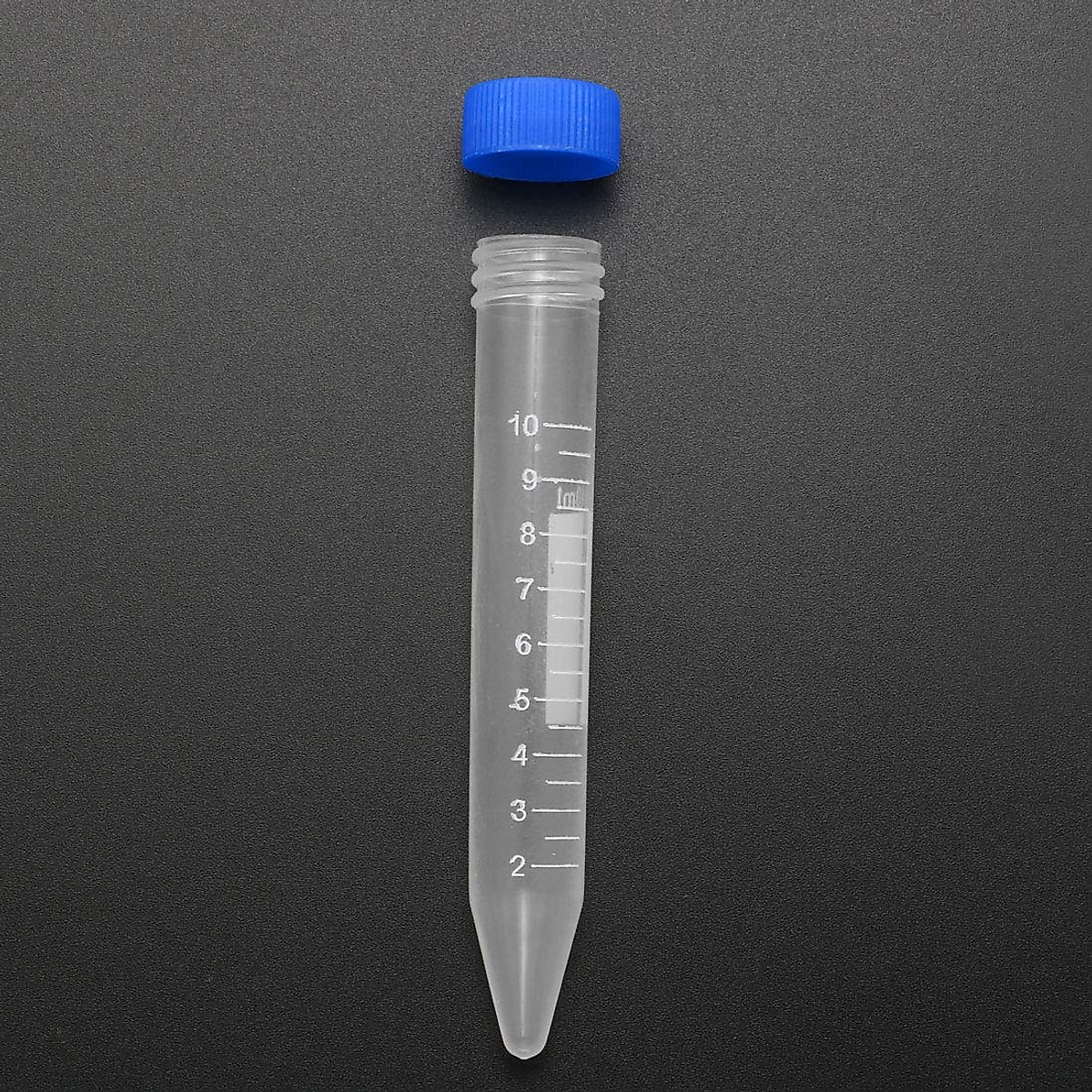 uxcell 10 Pcs 10ml Plastic Centrifuge Tubes with Screw-on Cap, Polypropylene Graduated Micro Centrifuge Tube, Conical Bottom, Blue, Storage Container for Beads Sample Lab