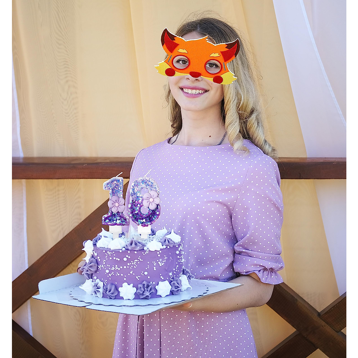 Number 5 Candles,Purple Flower Number Birthday Candles for Cake Purple Number Candle Creating a Romantic and Warm Atmosphere