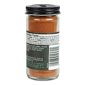 Frontier Co-op Organic Tandoori Masala Seasoning, 1.8 Ounce Jar, Paprika, Cumin, Coriander, Garlic, Ginger, Cardamom, Kosher