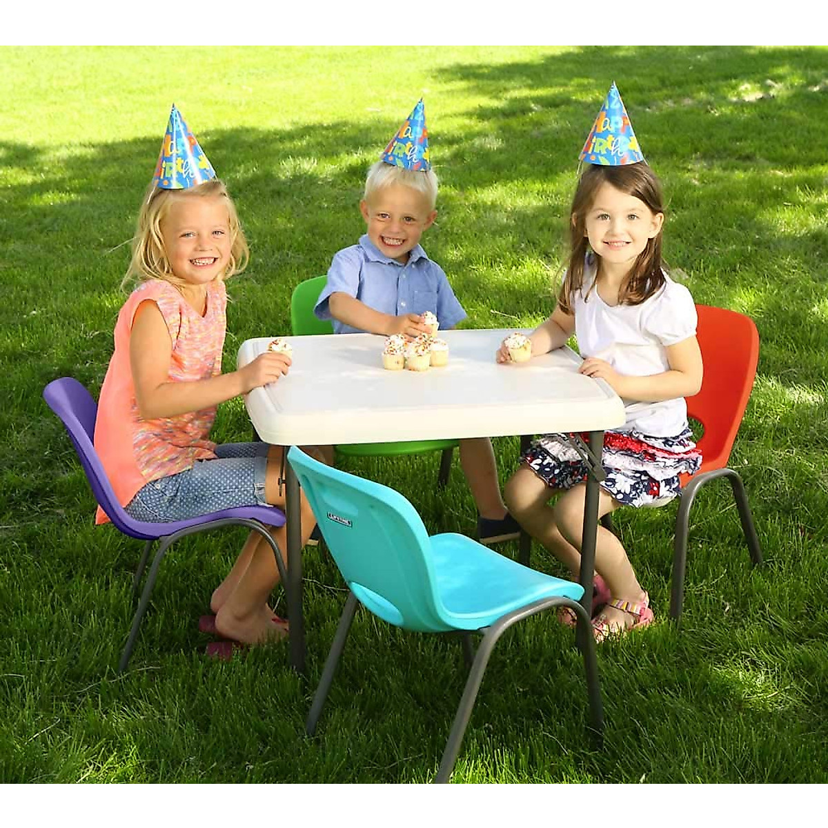 Lifetime 80473 Kids Stacking Chair (4 Pack), Lime Green