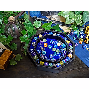 Tiny Gremlin Octagonal Dice Tray (Blue with Design)
