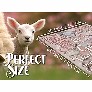 Huglanket Goat Gifts for Goat Lovers, Goat Throw Blanket, Unique Watercolor Goat Design, Flannel Blanket Gifts for Girls, Women, and Friends, 50"x 65"