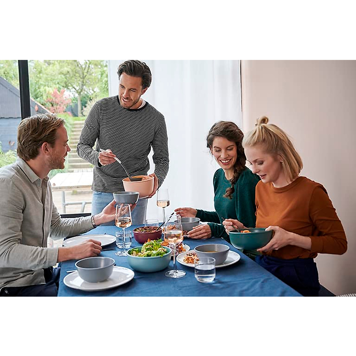 Rosti Mepal Cirqula Multi Food Storage and Serving Bowl with Lid, Low Bowl-11oz, Nordic Blush