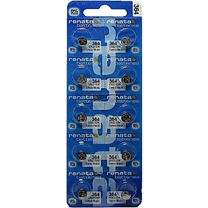 10 Pack 364 Renata Silver Oxide 0% Mercury Electronic Batteries SR621SW