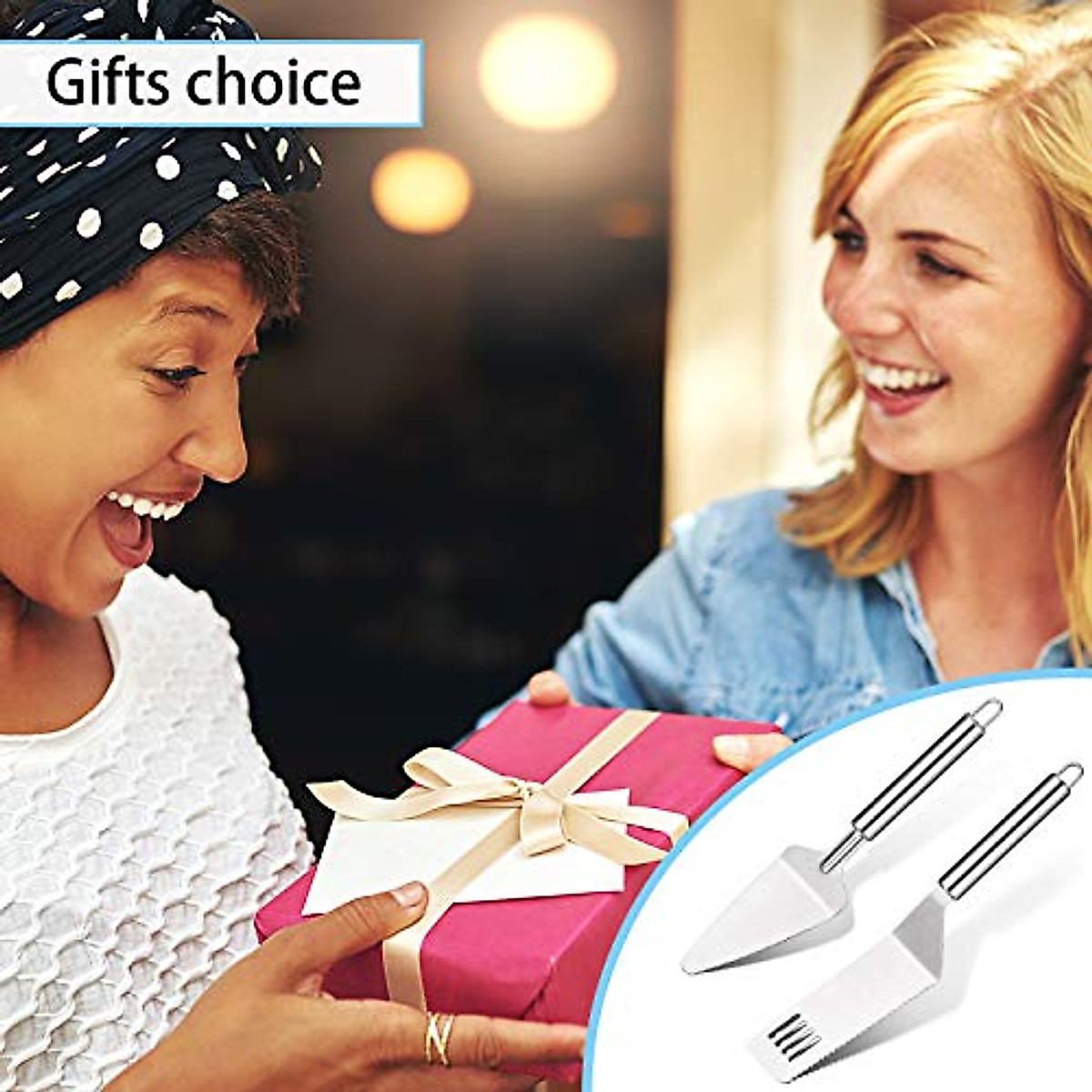 2 Pieces Pie Server Set Multi-function Stainless Steel Cake Spatula Cake Cutter Knife Stainless Steel Offset Spatula, Cake Spatula for Pie Lasagna Cutting (Packing Enhanced Version)