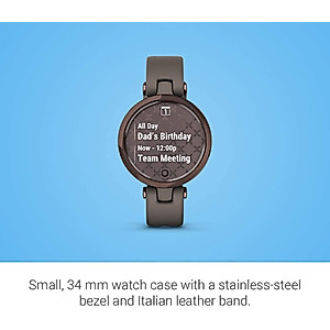 Garmin Lily™, Small Smartwatch with Touchscreen and Patterned Lens,Heart Rate Monitor Dark Bronze