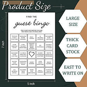 Hoolerry 50 Pcs Bridal Shower Games Find The Guest Bingo Game for Fun Baby Shower Game 50 Guests Bridal Shower Wedding Decorations Engagement Party Game Rehearsal Dinner Game Activity