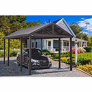 Sojag 20' x 12' Samara Carport with Aluminum Frame and 10' High Galvanized Steel Roof for Easy Drive Through Access