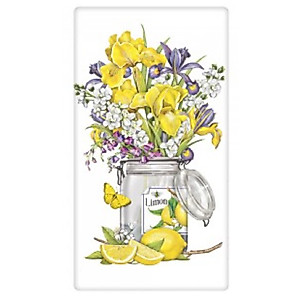 Mary Lake Thompson BT193 Iris Lemon Jar Bagged Flour Sack Towel 30 Inches Square