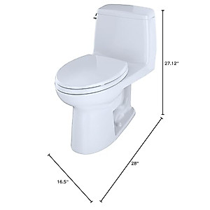 TOTO MS854114E#01 Eco Ultramax Elongated One Piece Toilet, Cotton White