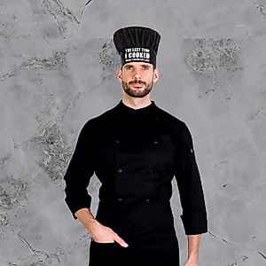 Funny Cotton Chef Hat The Last Time I Cooked, Black Adjustable Kitchen Cooking Hat for Men, Women, Mom, Dad, Friend, Chef Cooking, Baking Cap