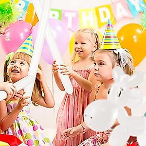 200 Pieces Long Twisting Balloons Latex Twist Balloons 260Q Animal Modeling Balloons Twist Magic Sculpting Balloons Thickening Latex Balloons for Christmas Birthday Wedding Party Decorations (White)