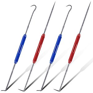 Zhehao Double Pointed Scriber, Metal Scribe Tool Hook and Pick Tool Set Straight 45 Degree 90 Degree Tip Marking Tool for Machinists, Technicians Or Craftsmen, 8.3 Inch Long (2 Pieces)
