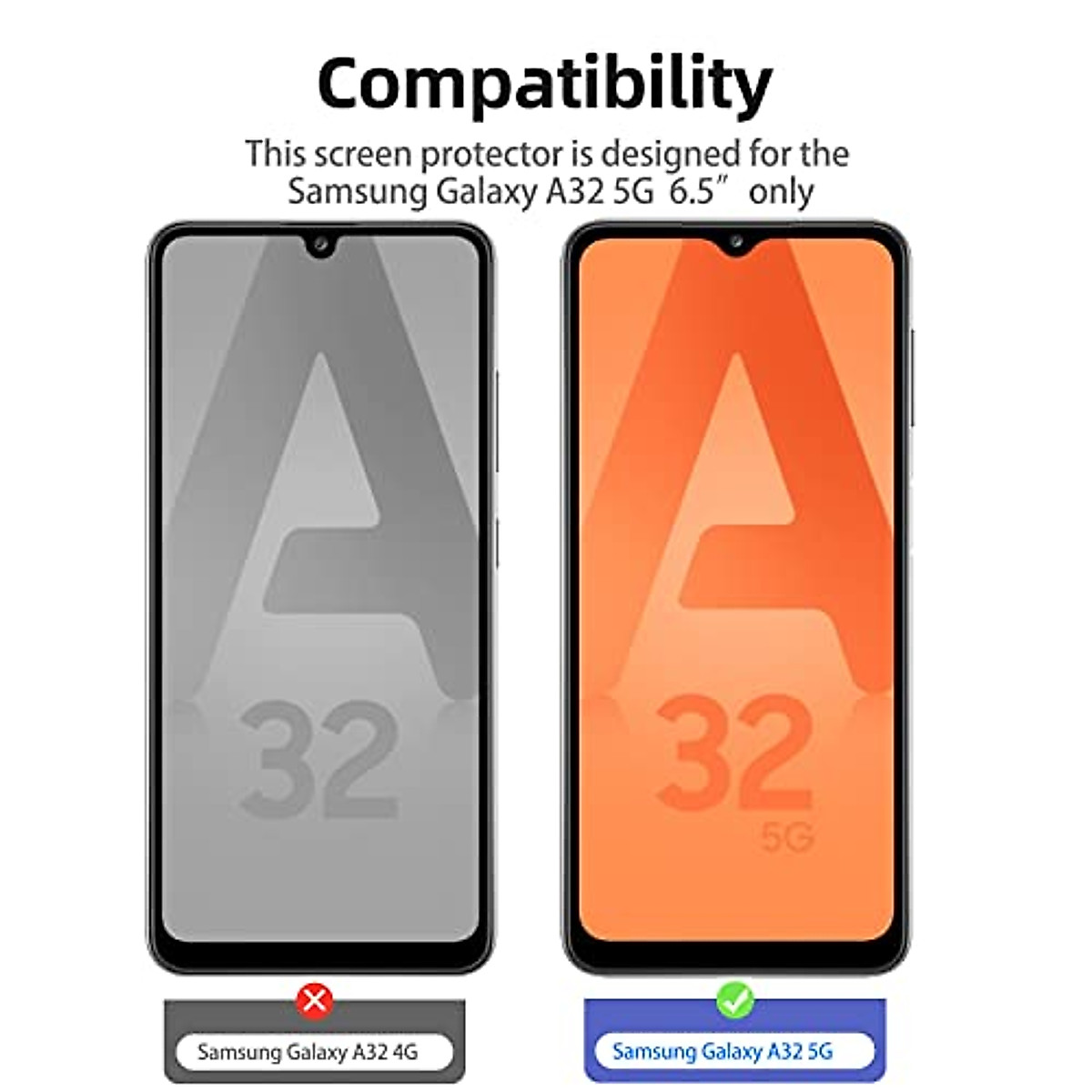 NEW'C [3 Pack] Designed for Samsung Galaxy A32 5G Screen Protector Tempered Glass, Case Friendly Ultra Resistant