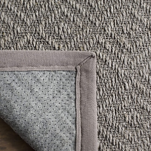 SAFAVIEH Natural Fiber Collection Area Rug - 8' x 10', Light Grey & Grey, Rustic Farmhouse Border Sisal Design, Easy Care, Ideal for High Traffic Areas in Living Room, Bedroom (NF154B)