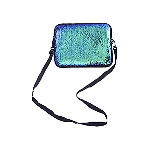Set of 4 Sequin Clutch for Women Mermaid Flip Purse for Girls Neoprene Crossbody Purse with Detachable Strap Clutch Purses - FUNLAVIE