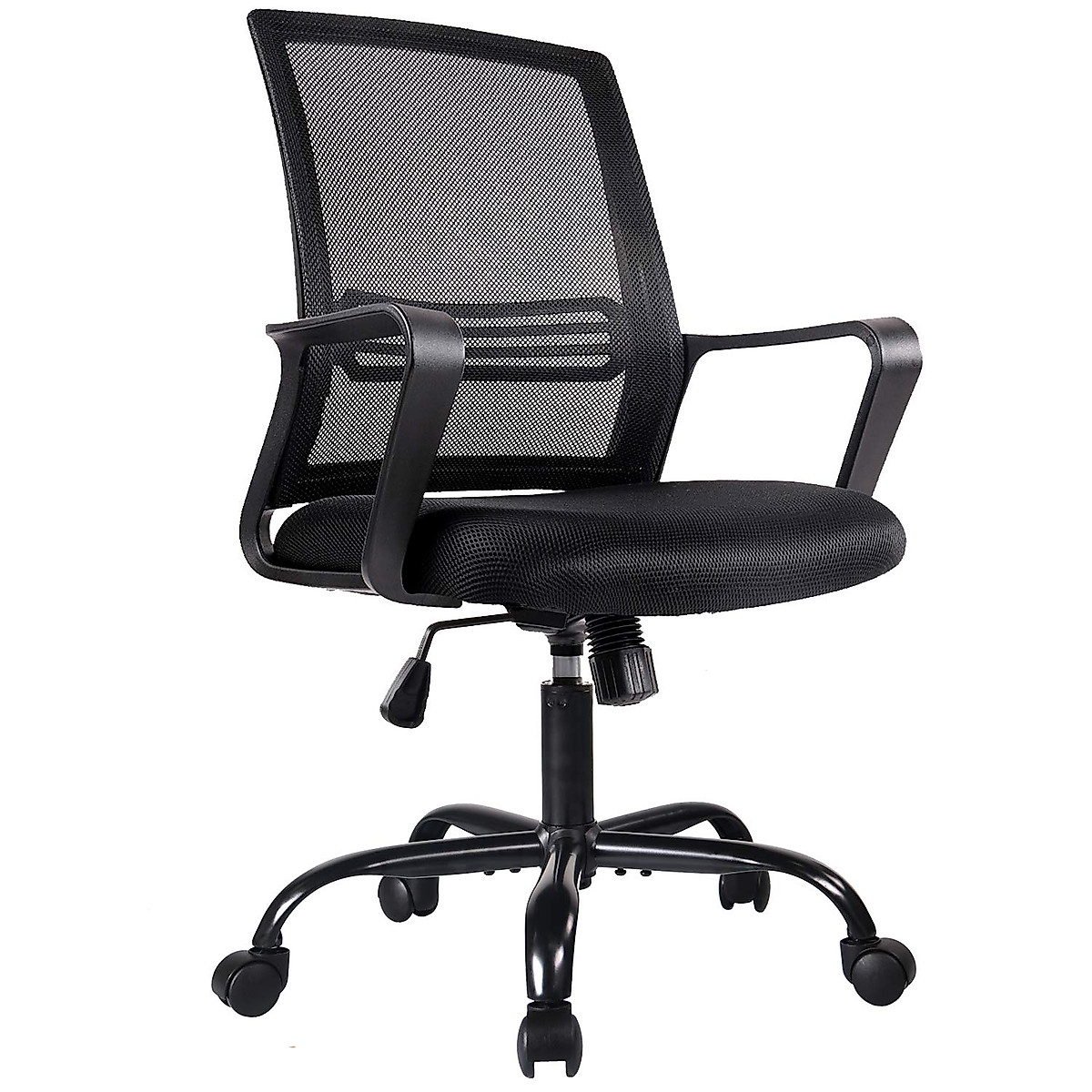 Office Chair, Mid Back Desk Chair, Ergonomic Home Office Desk Chairs, Mesh Computer Chair, Cute Swivel Rolling Task Chair with Lumbar Support and Armrests