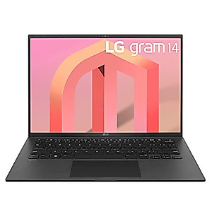 LG gram (2022) 14Z90Q Ultra Lightweight Laptop, 14" (1920 x 1200) IPS Display, Intel Evo 12th Gen i7 1260P Processor, 16GB LPDDR5, 512GB NVMe SSD, FHD Webcam, WiFi 6E, Thunderbolt 4, Windows11, Black
