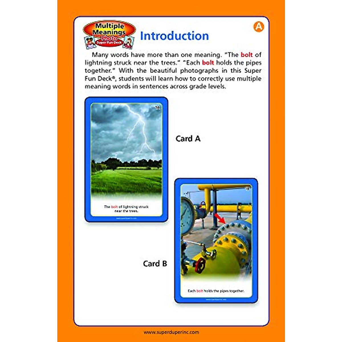 Super Duper Publications | Photo Multiple Meanings Super Fun Deck | Expand Vocabulary and Learn Definitions of English Words