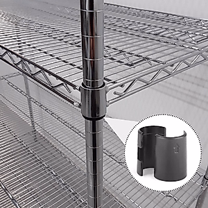 Bonsicoky 52 Pack Wire Shelving Shelf Lock Clips for 7/8" Post, Wire Shelf Clips Shelving Sleeves Replacements for Wire Shelving System, 26 Pairs