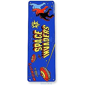 Tinworld TIN Sign C502 Space Invaders Arcade Game Room Shop Marquee Metal Sign Decor Decor Retro Console