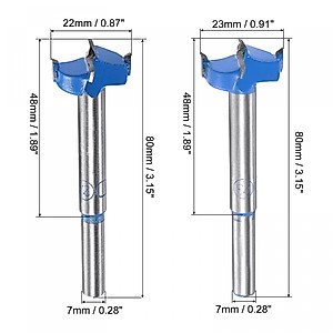 uxcell Tungsten Carbide Forstner Drill Bit Set 22mm 23mm, Woodworking Wood Hole Opener Hinge Hole Drilling Boring Bit Cutter