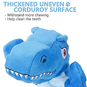 Senneny No Stuffing Dog Toys with Squeakers, Crinkle Plush Dog Toys for Large Medium Small Dogs, Durable Interactive Dog Toys for Puppies, Crocodile