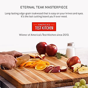 TeakHaus Edge Grain Carving Board w/ Hand Grip + Juice Canal (Rectangle) | 24" x 18" x 1.5"