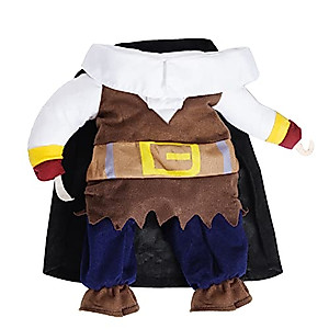 3 Pack Pet Pirate Costume Set Pirate Skull Cap Hat + Pirate Dog Cloak + Pirate Cosplay Jumpsuit for Cat Puppy Halloween Dress Up Costume Photo Props Accessories (Medium)