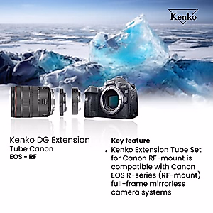 Kenko 515495 Lens Accessories Digital Close-Up Ring Set for Canon RF Mounts, 0.4/0.6 inches (10/16 mm), Set of 2, Includes Electronic Contacts, Made in Japan