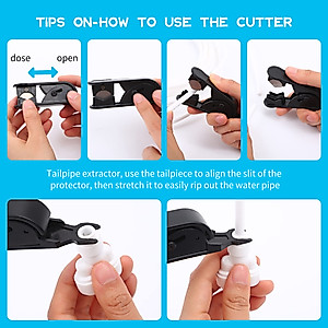 WBTEER Refrigerator Water Line Kit 1/4" Water O.D. Tubing 32ft, Connect Fittings for RO (Reverse Osmosis) (Ball Valve + L + Y + I + T Type + U-Shaped Wire Channel) - 21Pcs