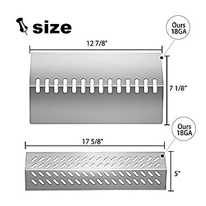 Clivimi Grill Heat Plate Tent Shield Grill Burner Cover BBQ Gas Grill Replacement Parts for Bull 16631 16520, LP 47628, NG 47629, Outlaw 26038, Steer Premium 69008, Lonestar 87048, Cal Flame G4 Series