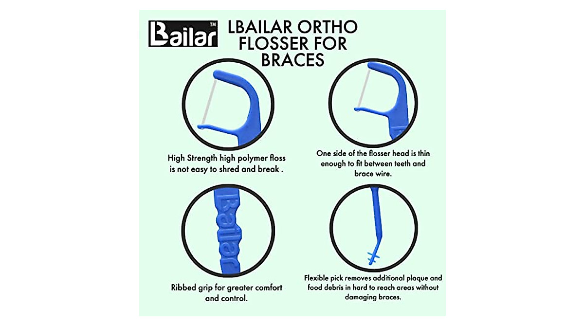 Ortho Floss for Braces - 200 Count with Bonus Interdental Brush