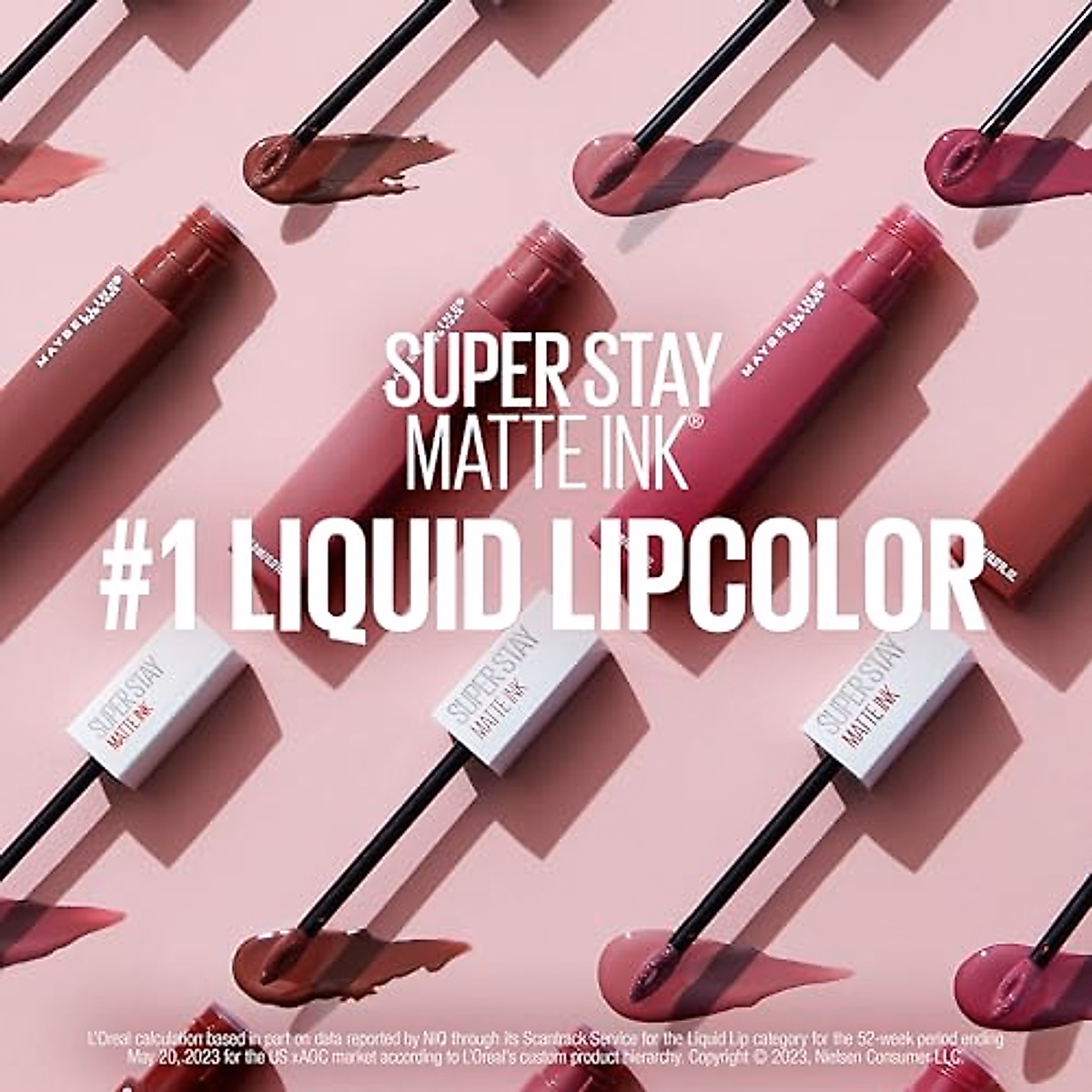 Maybelline Super Stay Matte Ink Liquid Lipstick Makeup, Long Lasting High Impact Color, Up to 16H Wear, Shot Caller, Bright Pinky Red, 1 Count