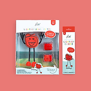 Glo Pals Sammy Water-Activated Bath Toy with 6 Reusable Light-Up Cubes for Sensory Play