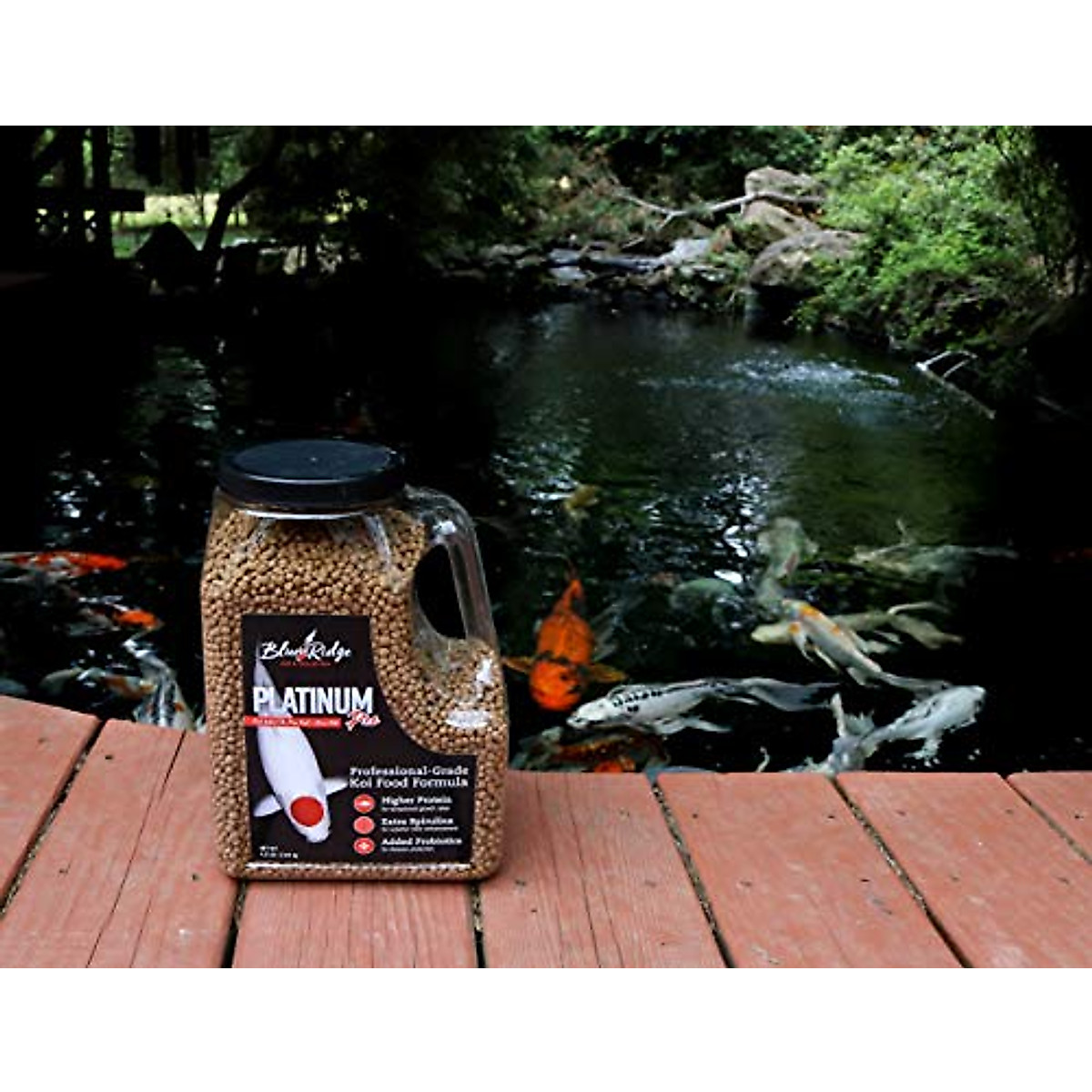 Blue Ridge Fish Food [4.5lb], Platinum Professional Formula 3/16" Floating Pellet, Koi and Goldfish