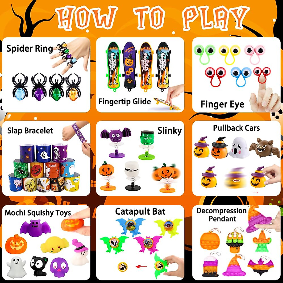 XIMISHOP 210PCS Halloween Party Favors Assortment Bulk, Halloween Toys for Kid Girls Boys Halloween Goodies Party Bags fillers Prizes for Trick or Treat Classroom Rewards Halloween Party Games Toys