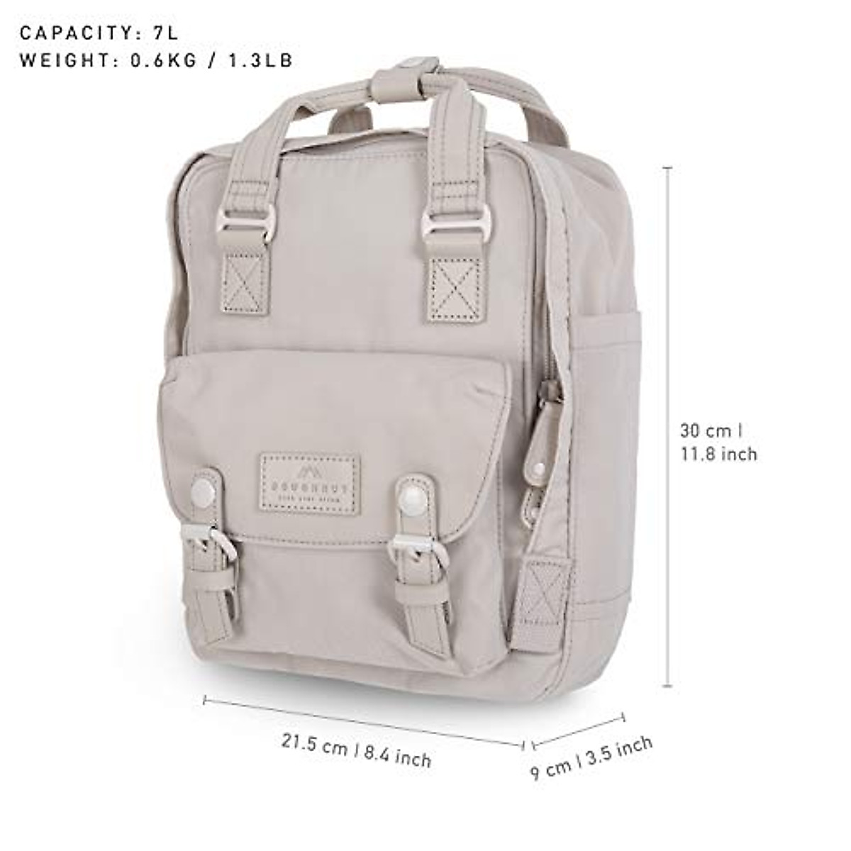 Doughnut Macaroon Mini Pastel 7L Travel School Ladies College Girls Lightweight Casual Daypacks Bag Small Backpack (Stone)