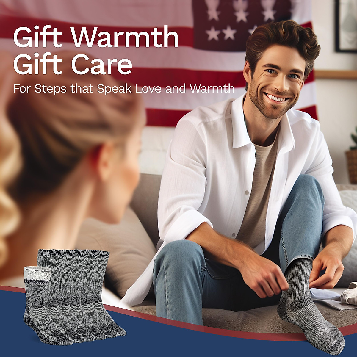 Buttons & Pleats Wool Socks for Men Women Merino Thermal Warm Cozy Winter Fuzzy Boot Sock Charcoal SM