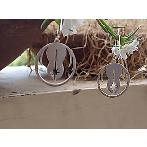 Rebel Alliance Jedi Order Earrings For Women Lightweight Dangle 925 Silver Earrings Hoop Trendy Jewelry Fashionable Fishhook Galactic Accessory Ideal Gift