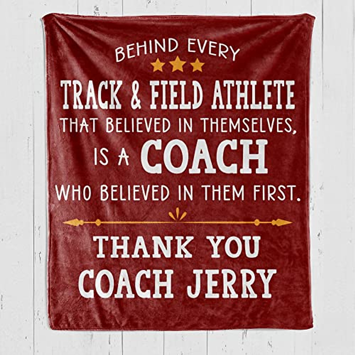 Personalized Track and Field Coach Gifts for Men Or Women, Sports Coach Appreciation Gifts Blanket, Custom Track and Field Blanket for Coach, Thank You Coach End of Season Gifts from Team