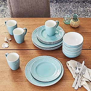 Pfaltzgraff Antigua 16 Piece Dinnerware Set (Set of 4), Blue