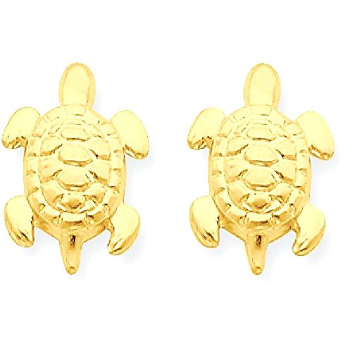 14K Yellow Gold Sea Turtle Earrings