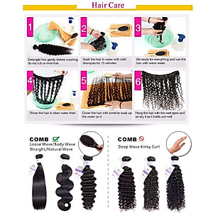 Hair Extensions, Wigs & Accessories Malaysian Water Wave Hair Bundles 8-28 inch 100% Human Hair Weave Remy Hair Natural Color 4 pcs Hair Weaves for Women (Stretched Length : 22 24 26 28)